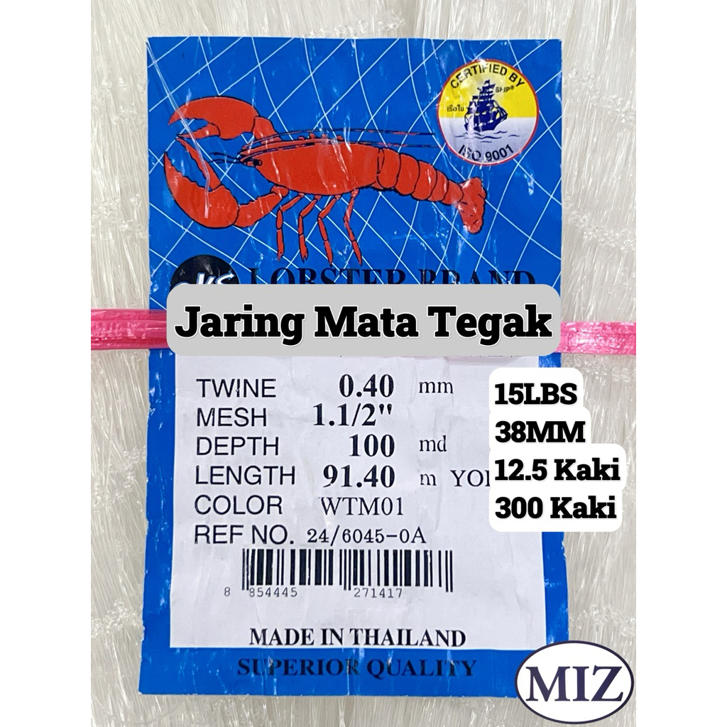 040 x 1 1/2" ( 38MM ) x 100MD ( 12.5 Kaki ) x 91.4MTR Mata Tegak ...