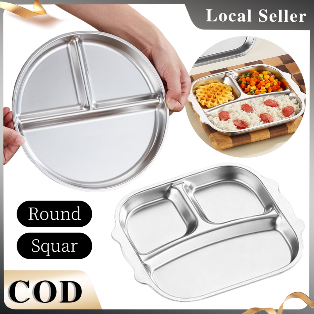 304 Stainless Steel Multi-Purpose 3 Compartment Food Tray Divided ...