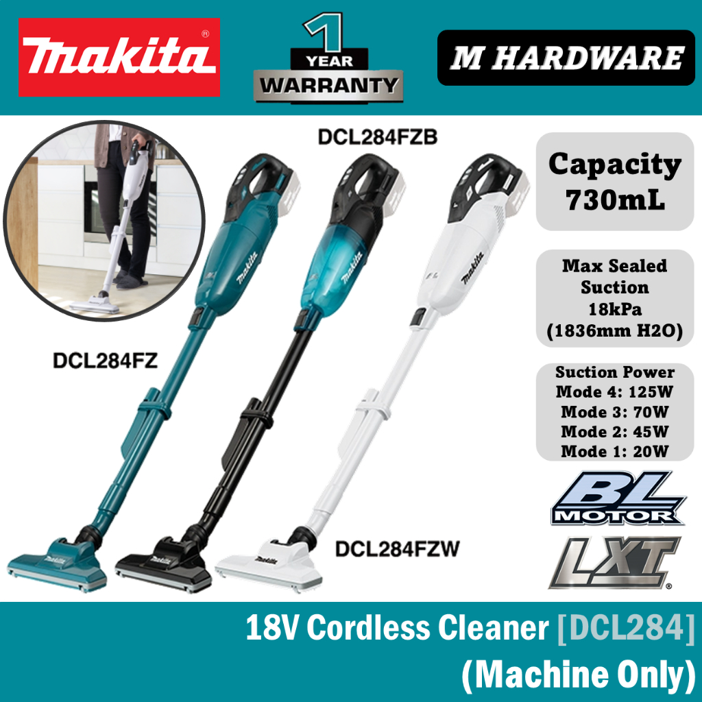 MAKITA 18V Cordless Vacuum Cleaner (Brushless) DCL284FZW / DCL284FZB ...