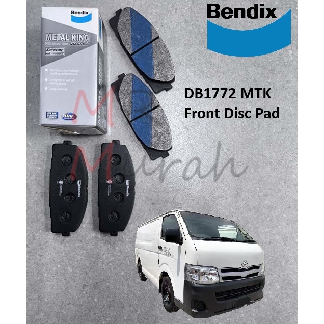 Bendix DB1772 Front Brake Disc Pad Toyota Hiace Van KDH200 TRH203 (Depan) metal king | Shopee ...