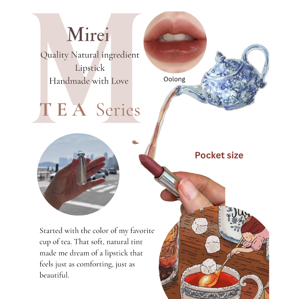 mirei natural ingredient lipstick essential oil tea scent | Shopee Malaysia