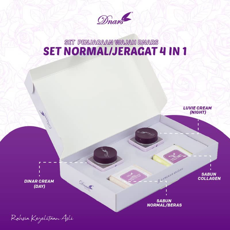 💯% Original D.nar Set Normal / Set Sensitif 4in1 Kulit jerawat sensitif ...
