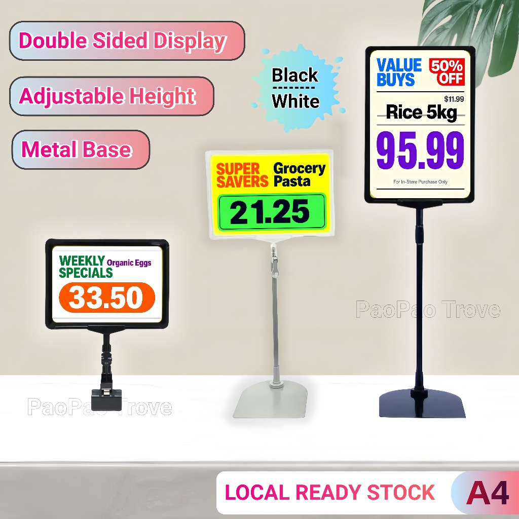 A4 A5 Signage Price Display Board Stand Store Promotion Board Table Top ...