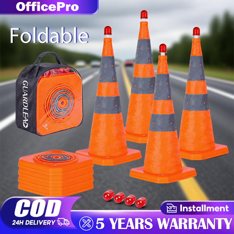 Safety Cone Foldable Traffic PVC Cone Double Reflective Sticker Road ...