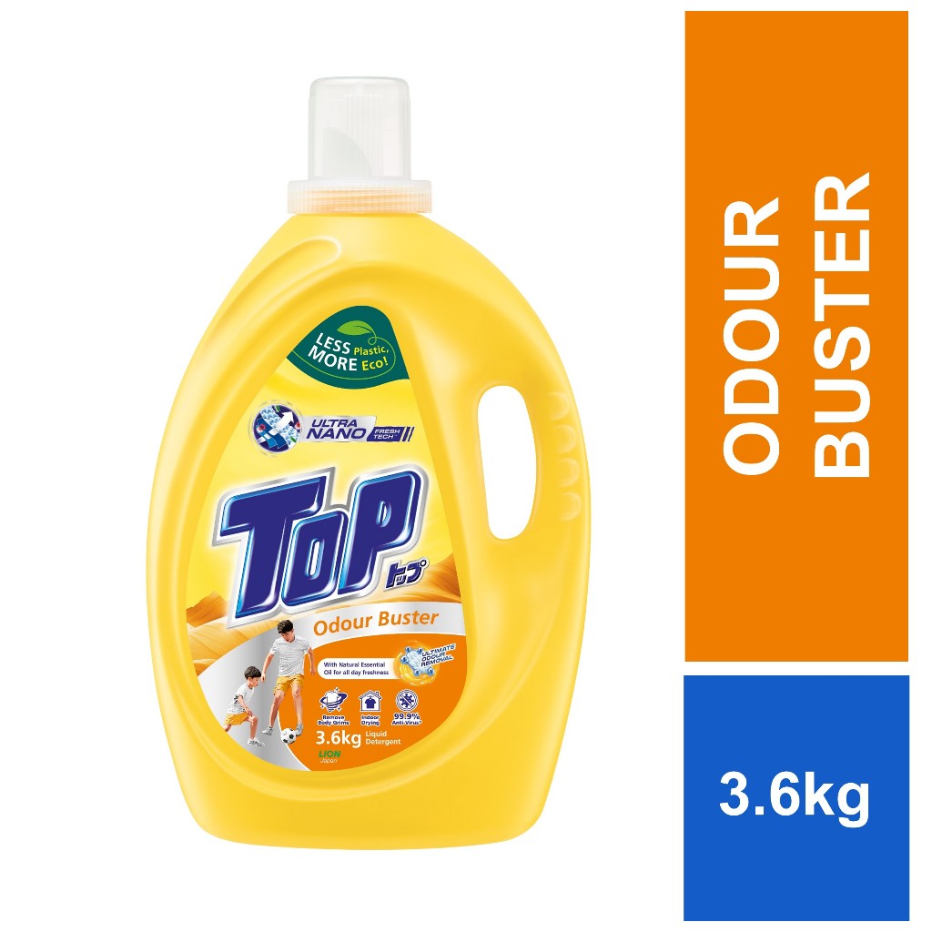 Top Liquid Detergent Odour Buster Yellow 3.6kg | Shopee Malaysia
