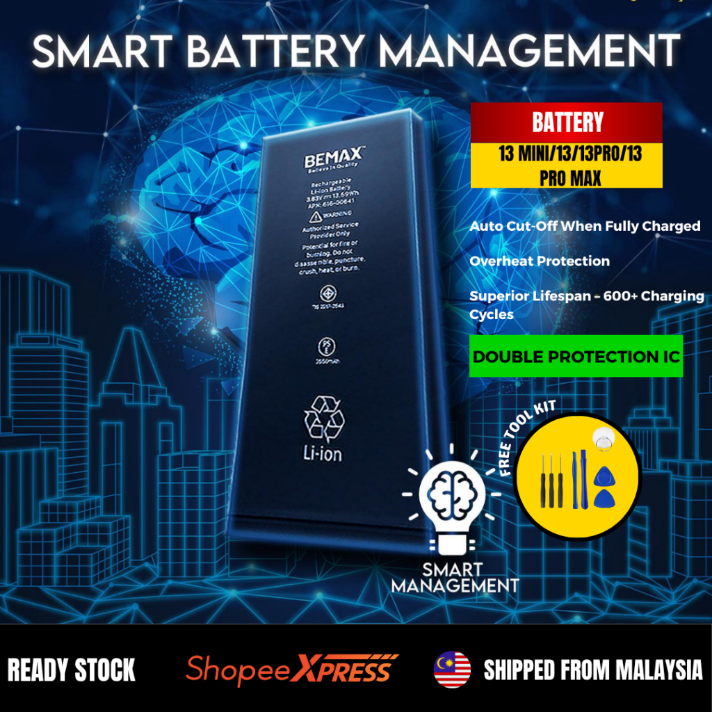 [BEMAX] Original Quality Battery Bateri Compatible For 13MINI 13 13PRO ...