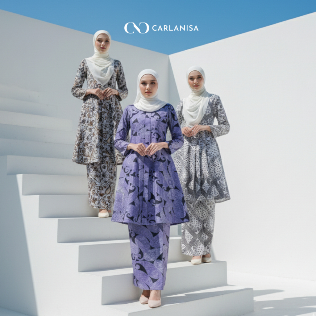 CARLANISA Pasley Kebarung Labuh Klasik Cotton Printed Set Muslim ...