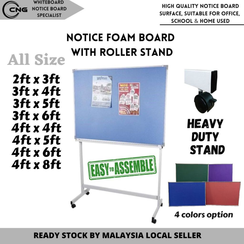 CNG Papan Keyantaan notis kaki beroda /Notice Foam Board With Stand 3x4 ...