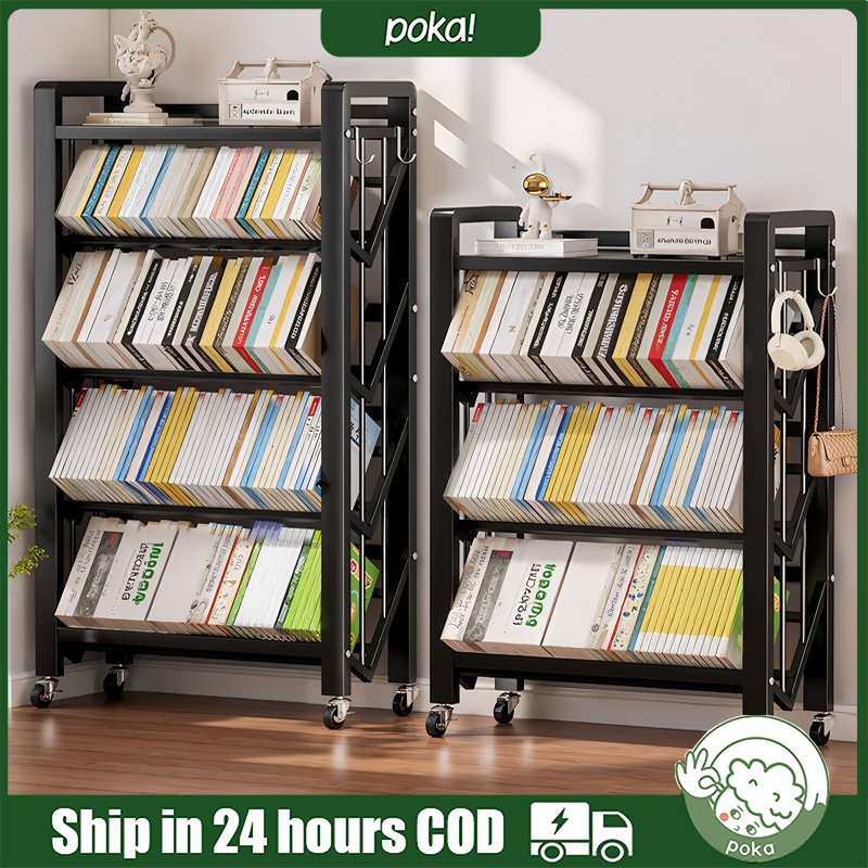 Bookshelf Almari Buku Steel Metal Book Rack Rak Buku Besi 2/3/4/5Tier ...