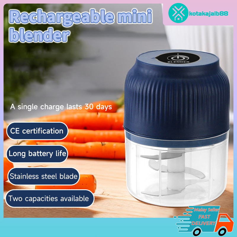 Mini Blender Electric Food Chopper Portable USB Rechargeable 300ml ...