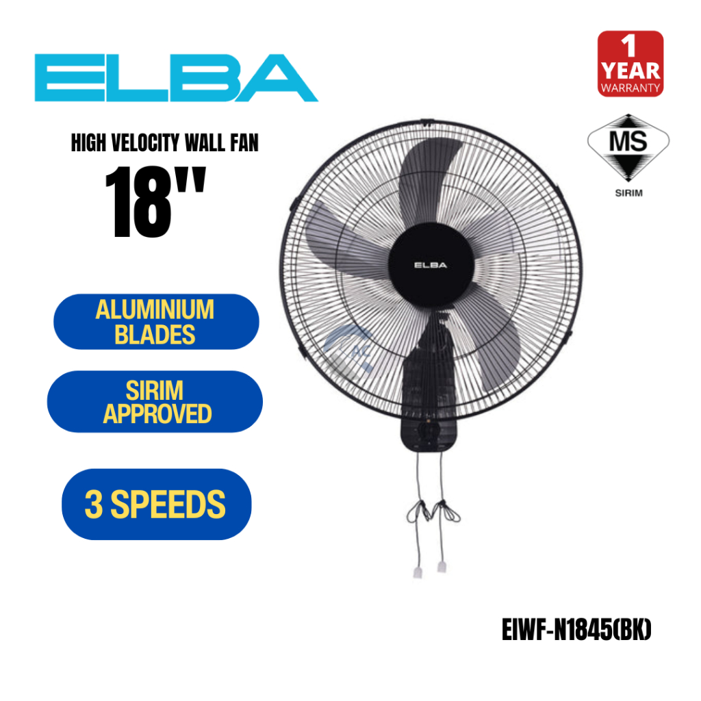 ELBA INDUSTRIAL WALL FAN 18" | KIPAS DINDING BESI | HIGH VELOCITY WALL ...