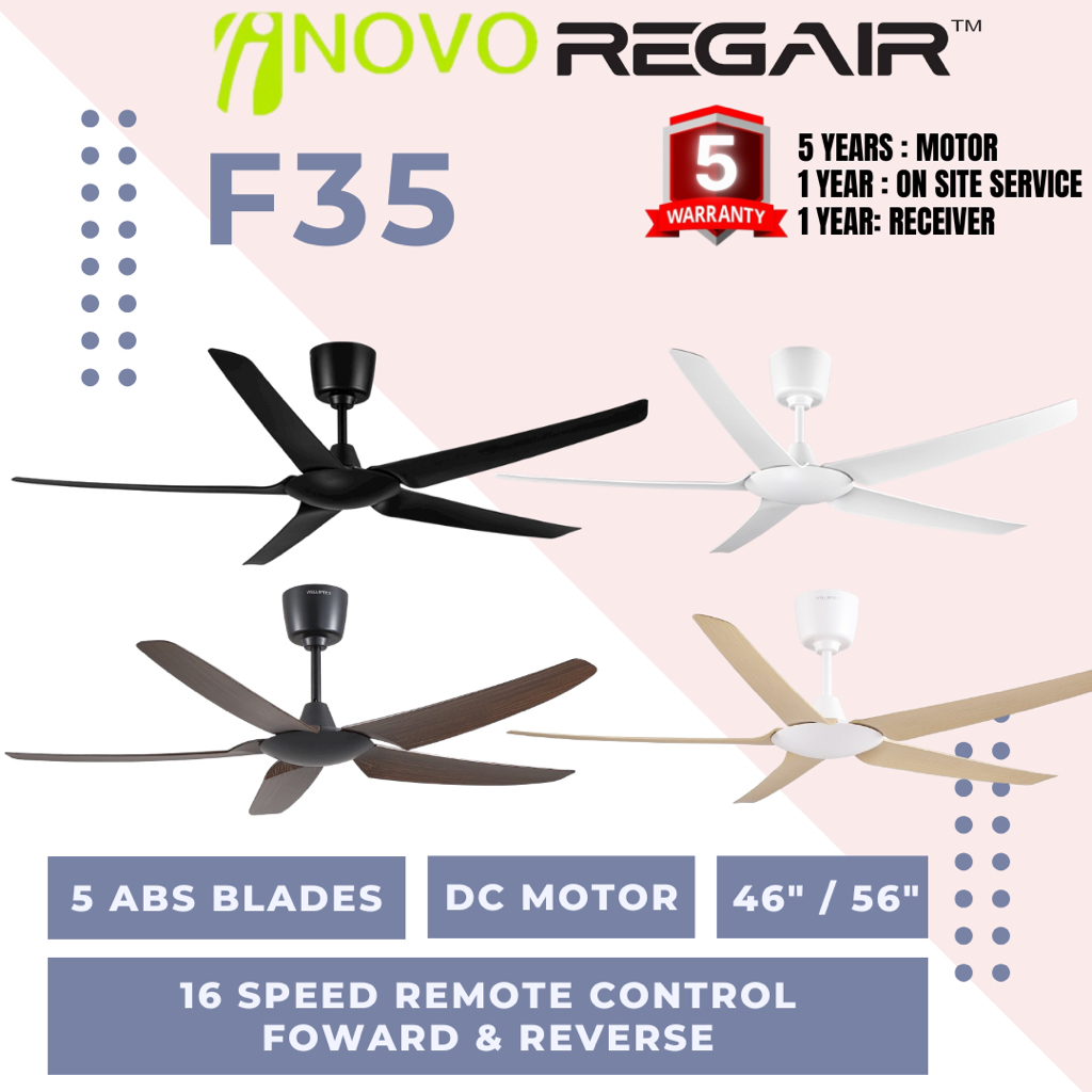 REGAIR INOVO F35 Ceiling Fan Wellspeed DC motor ceiling fan Remote ...