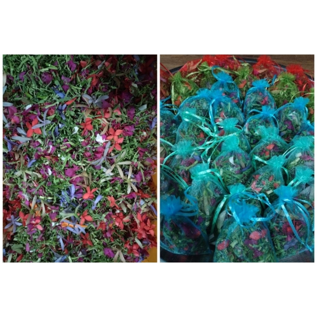 DOOR GIFT BUNGA RAMPAI DALAM UNCANG cenderamata kahwin/pewangi kereta ...