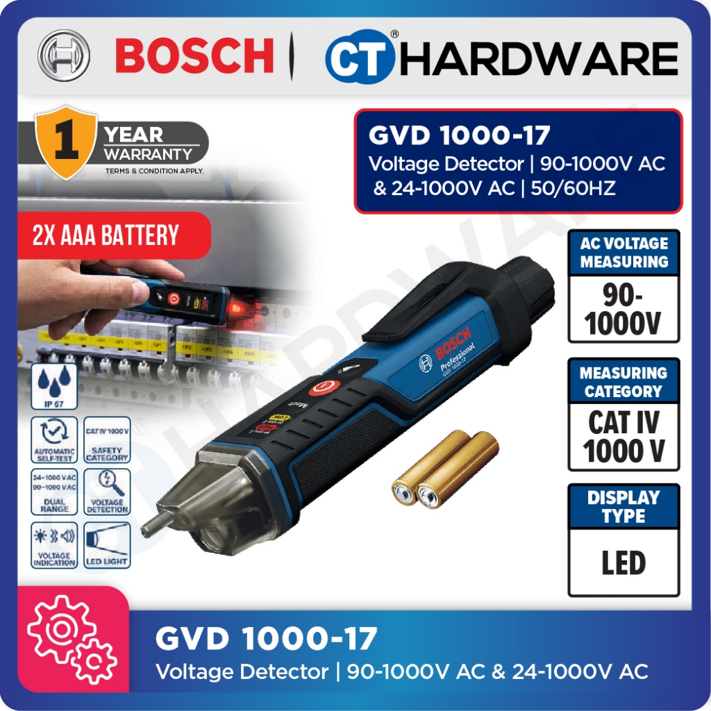 Bosch GVD 1000-17 Voltage Detector 90-1000V AC & 24-1000V AC | Come ...