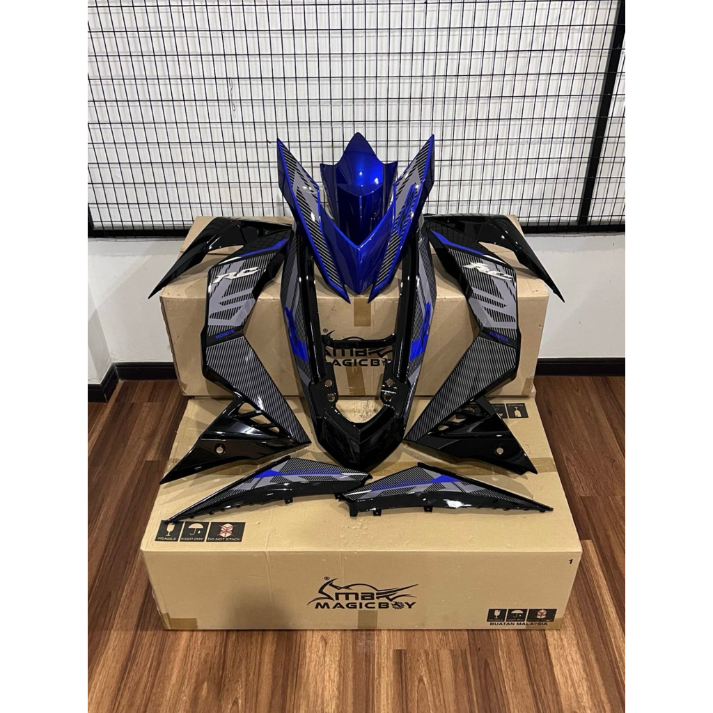 MAGIC BOY COVER SET RS150 V1 V2 V3 EXCITER RC BLUE siap tampal sticker ...