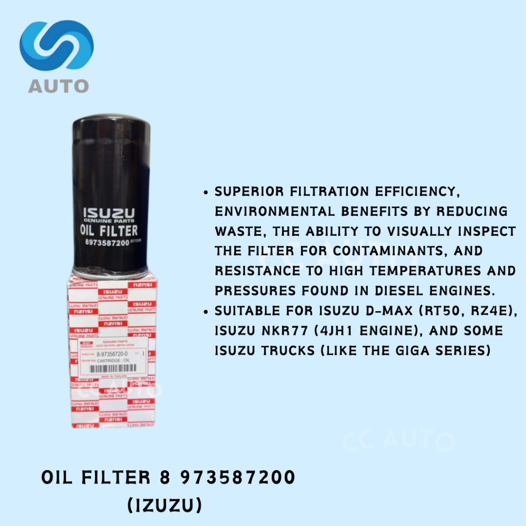 ISUZU OIL FILTER 8973587200, Isuzu D-Max ,Isuzu Trooper, and Isuzu MU ...