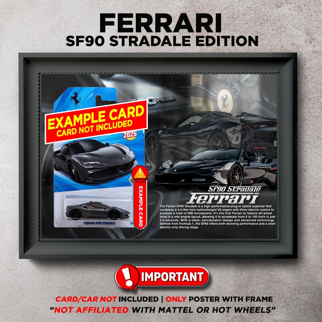 Gambar Frame Diecast Ferrari SF90 Stradale Black Edition Berserta ...