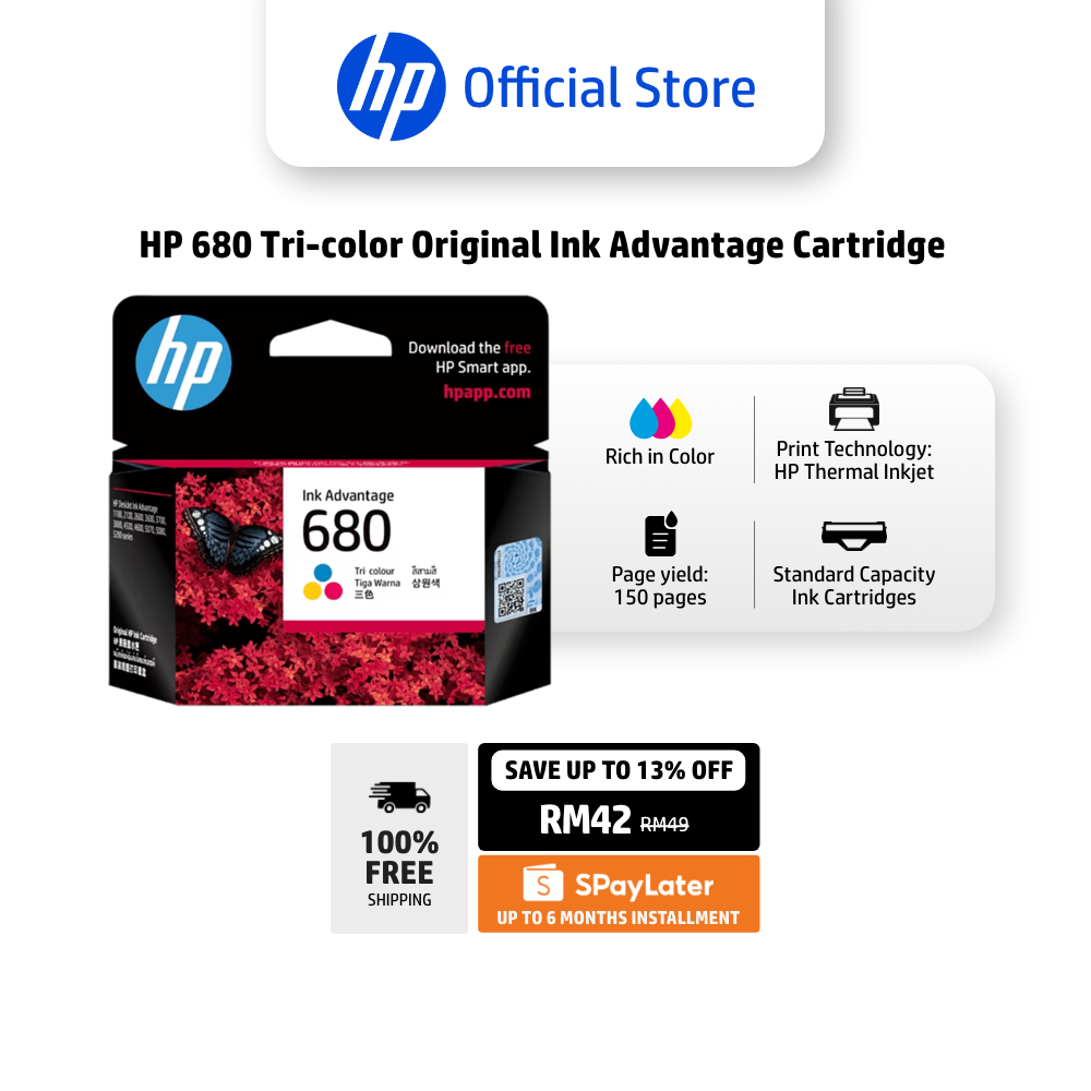 HP 680 Original Ink Advantage Cartridge | HP Thermal Inkjet | 150 pages ...