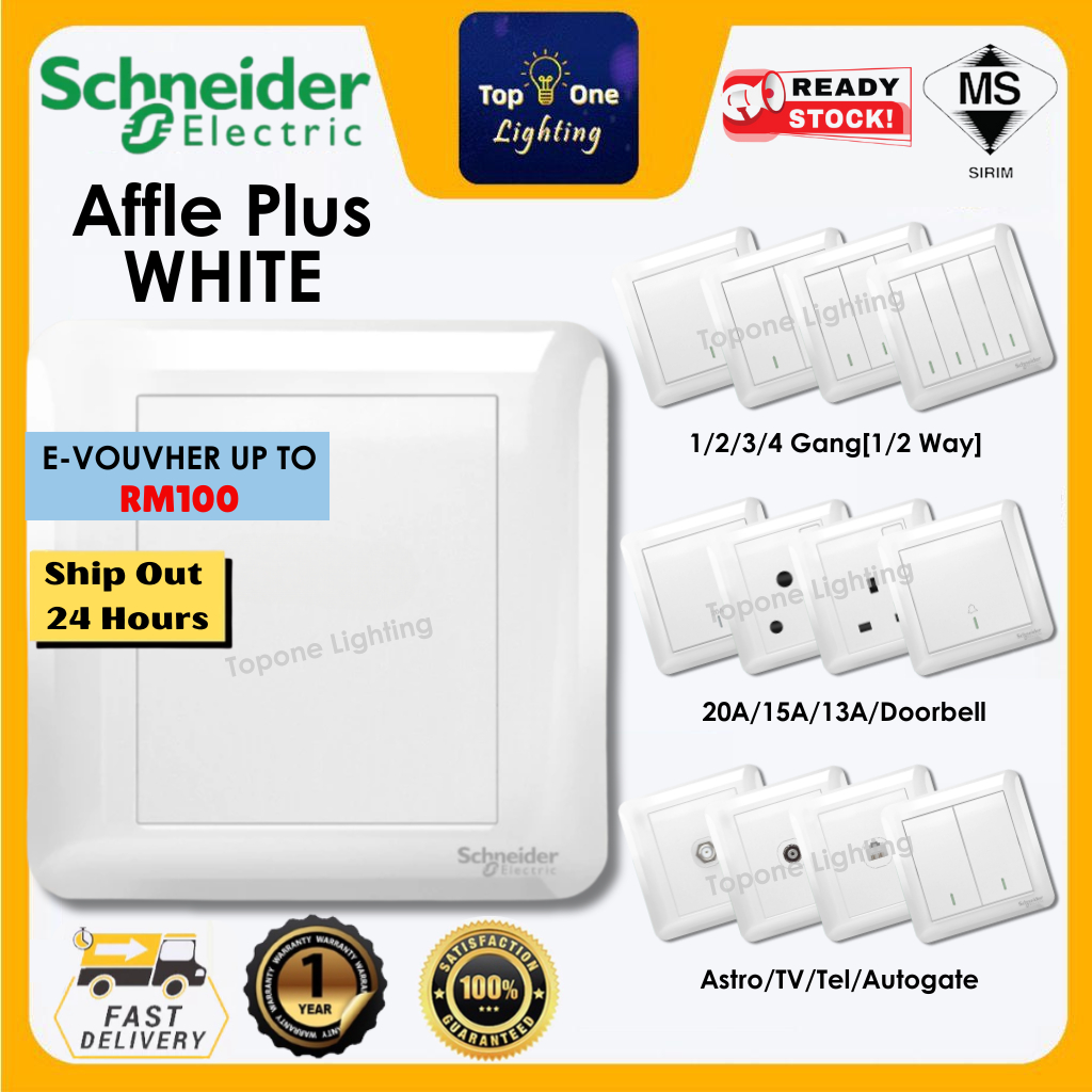 Schneider Electric Affle Plus Series Switches With Fluorescent Locator ...