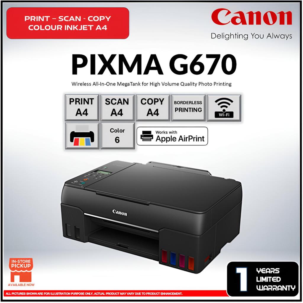 Canon PIXMA G570 G670 – Wireless MegaTank Photo Printer | Shopee Malaysia