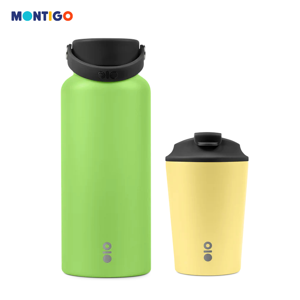 Montigo Grab & Go Set E (Ace Bottle Mega Cielo Green + Sense Coffee Cup ...