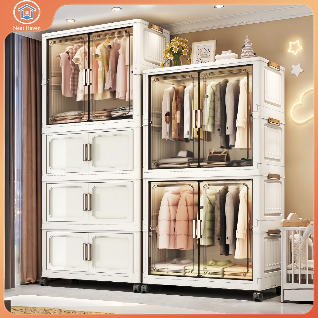 Simple Installation Of Baby Plastic Wardrobe Children's Wardrobe Double ...