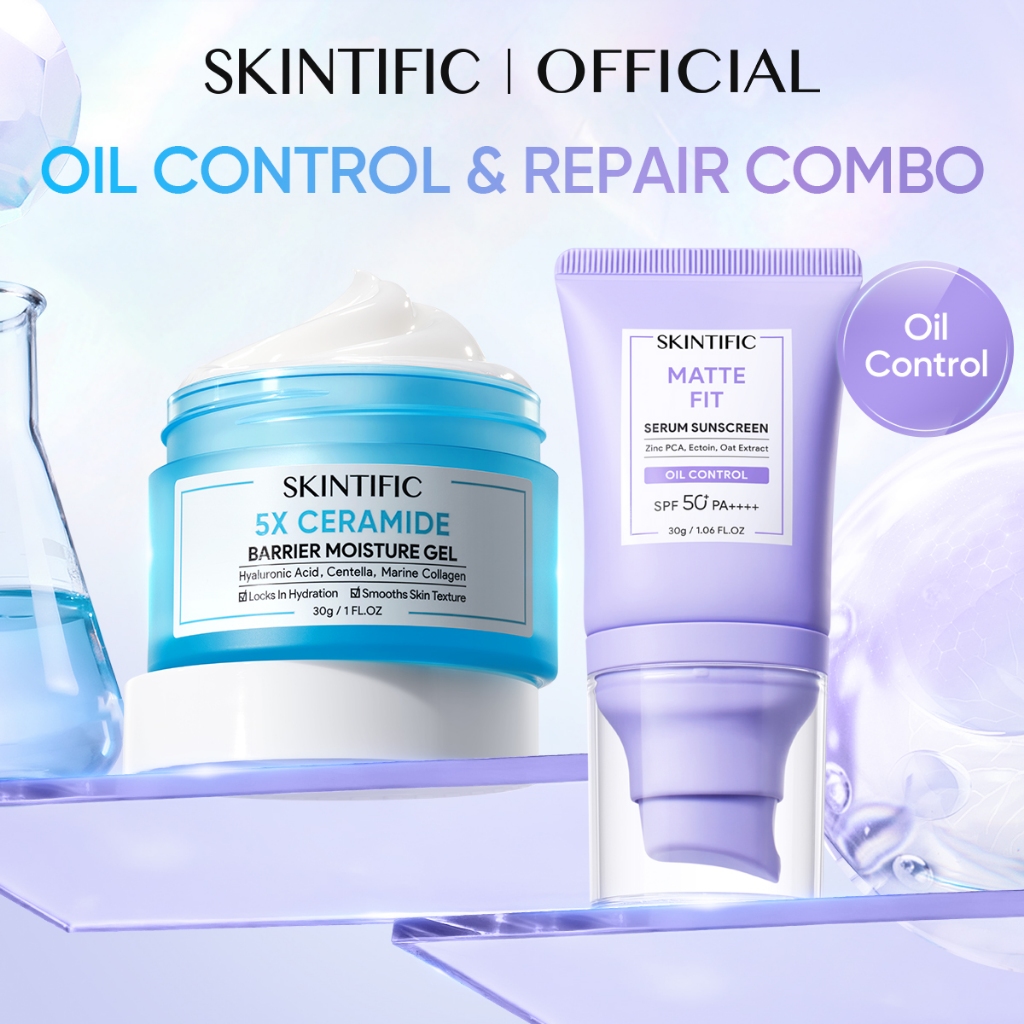 SKINTIFIC 2pcs Skincare Set | Hydrating, Sunblock,Oil Control Daily ...