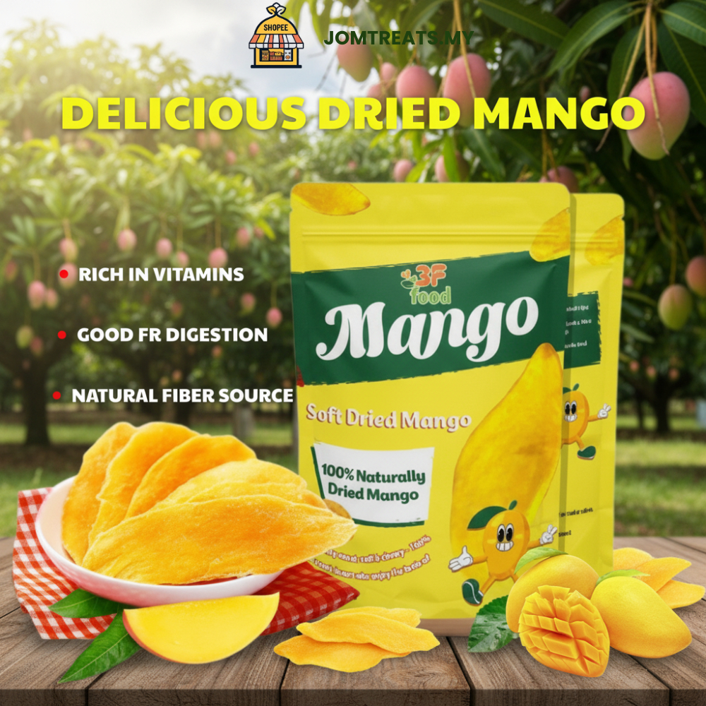 [HALAL] | DELICIOUS DRIED MANGO 3F FOOD - 100G/250G/500G - FREE ...