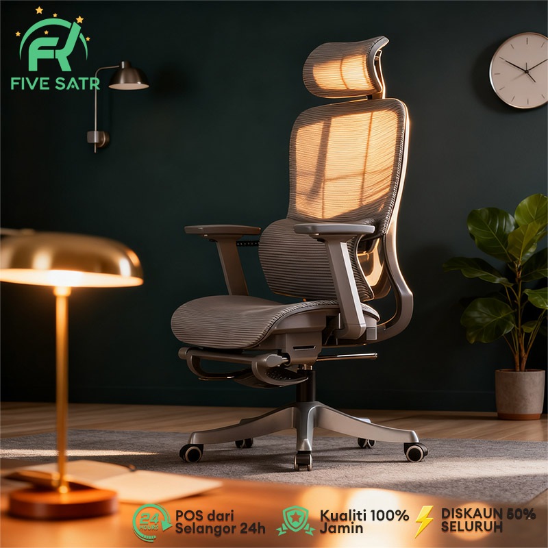 𝐅𝐈𝐕𝐄 𝐒𝐓𝐀𝐑 Ergonomic Chair Adjustable Office Chair Gaming Chair ...