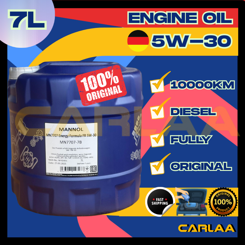 ORIGINAL MANNOL【5W-30 7L】7707-7B ENGINE FORMULA FR BLUE FULLY SYN ...