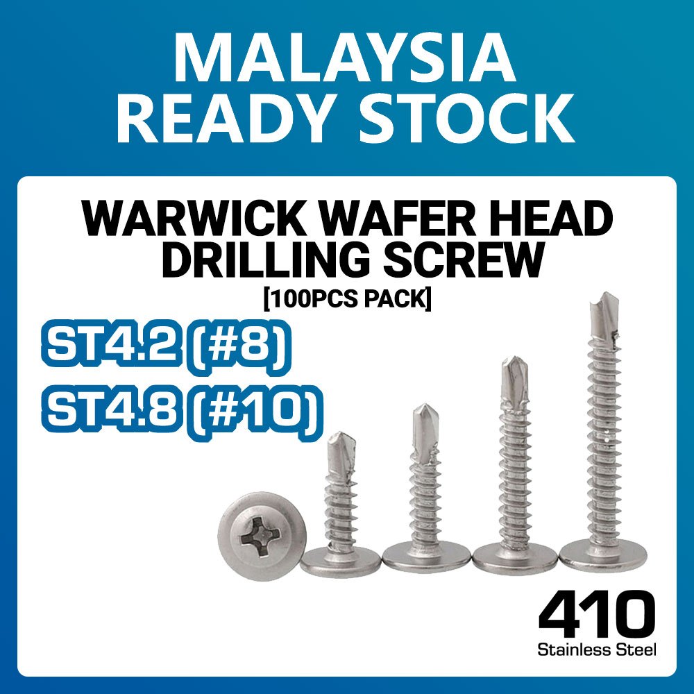 ST4.2 ST4.8 Pan Flat Head Warwick Wafer Self Drilling Screw 410 ...