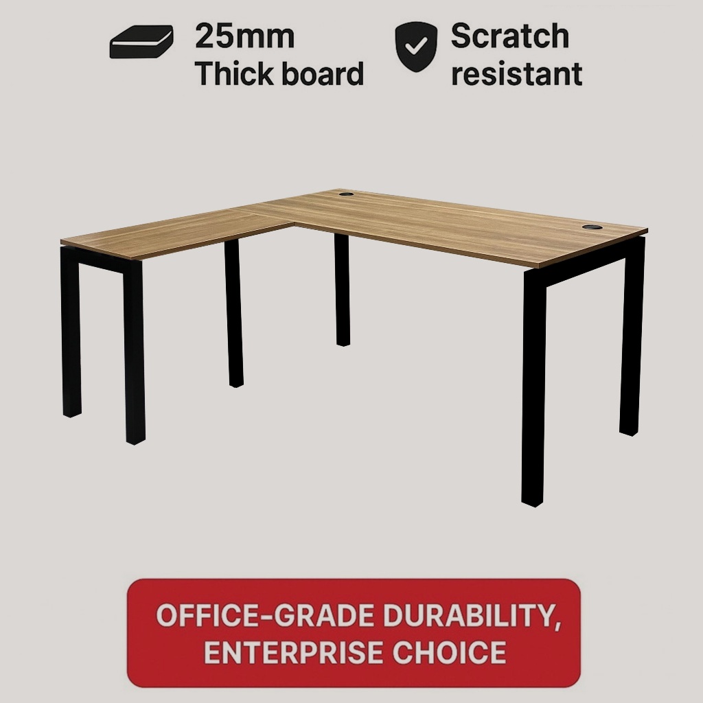 L Shape Table with Metal N Leg c/w Metal N Leg KAZEN Series KNL1 Office ...