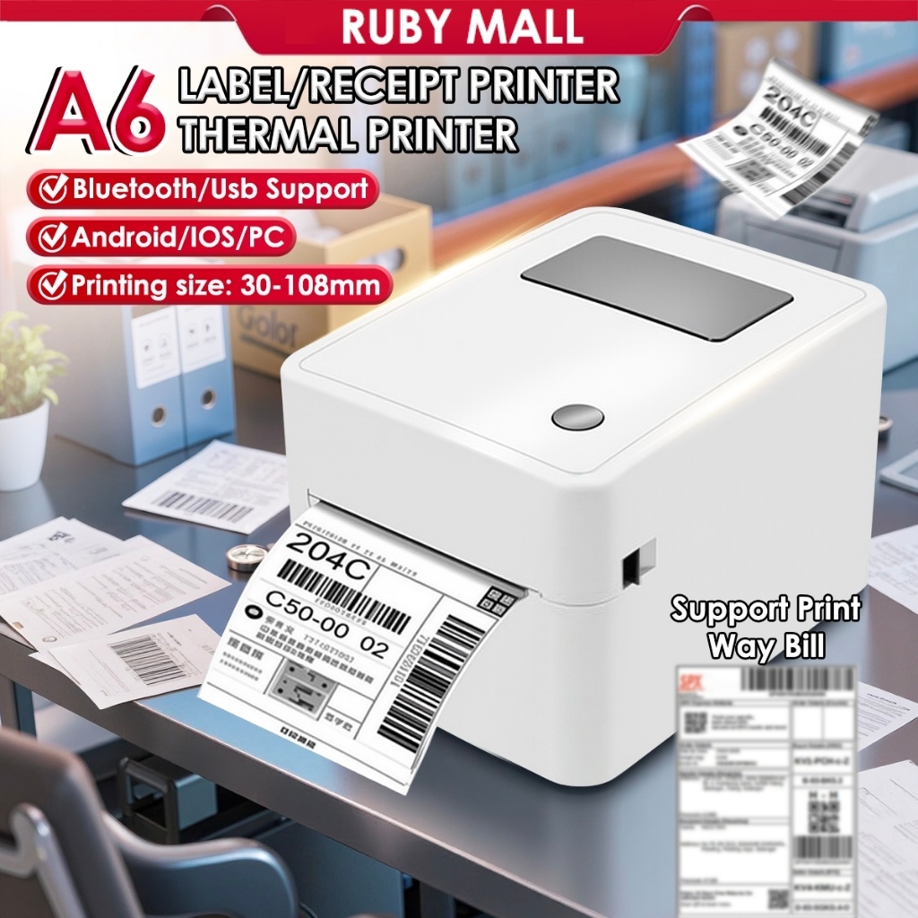 Thermal Printer Way Bill Printer 110mm Printer A6 Size Bluetooth iOS ...