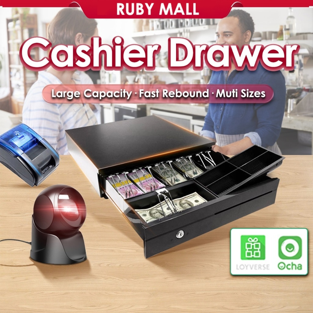 Cash Drawer Box 4 Paper Money 5 Coin Heavy Cash Drawer Money Tray Store ...