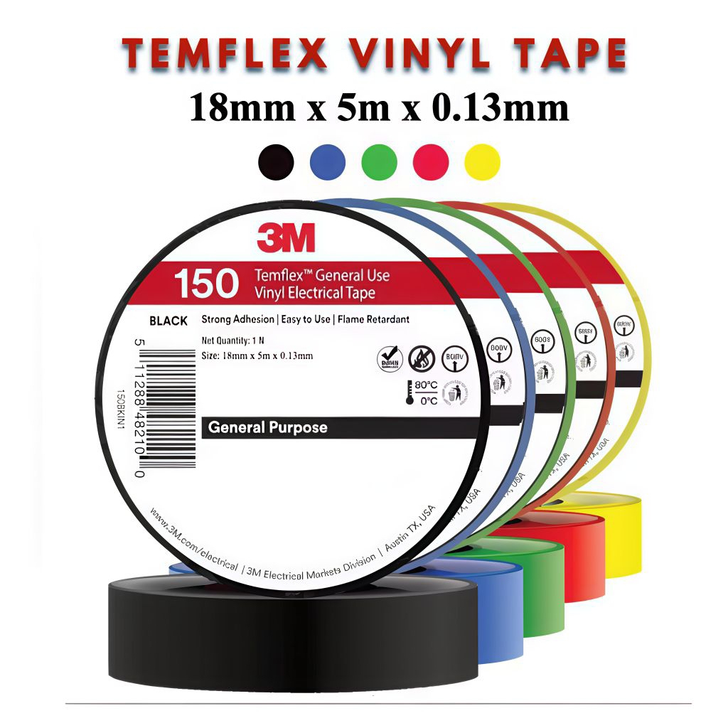 (ready stock) 3M electrical tape / Temflex vinyl electrical tape 18mm x ...