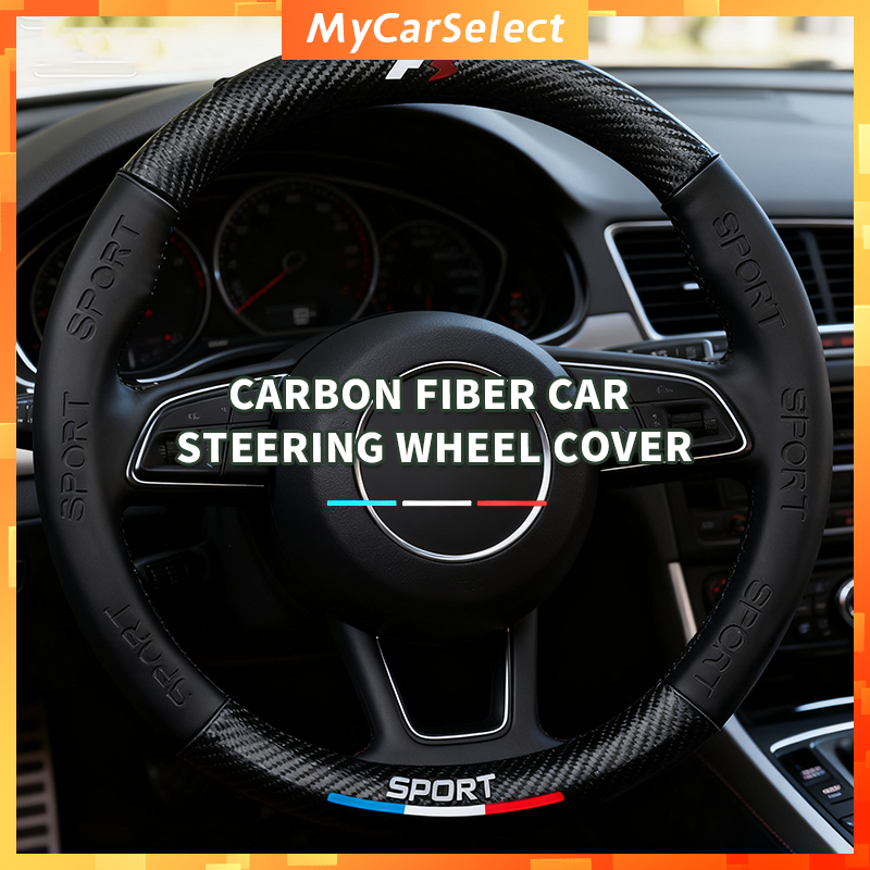 Universal Carbon Fiber Leather Steering Wheel Stereng Cover Suitable ...