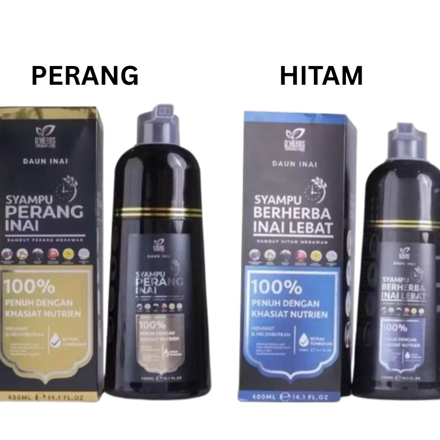 DHERBS PEWARNA RAMBUT SUPER LEBAT SET 4IN1 | SYAMPU DAUN INAI 400ml ...