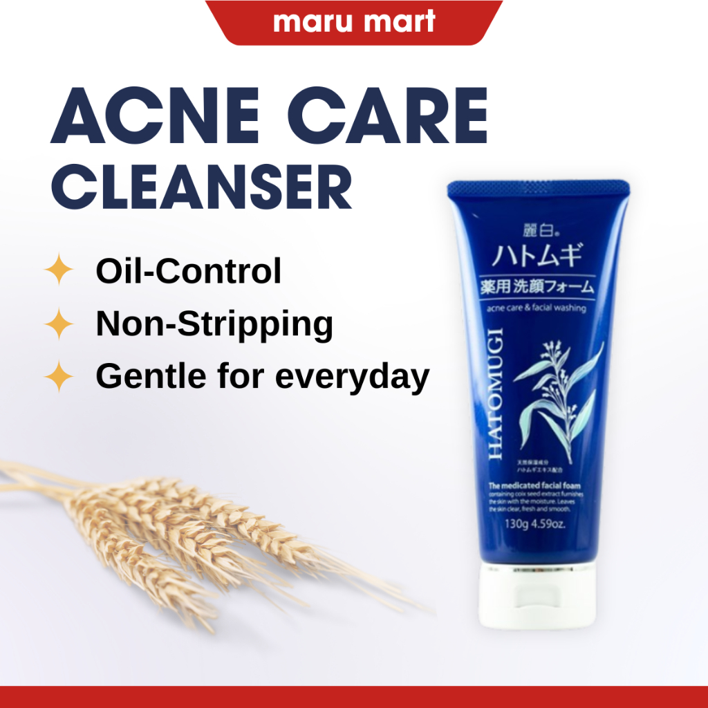 Acne Care Facial Cleanser – Reihaku Hatomugi Medicated Foam | Oil ...