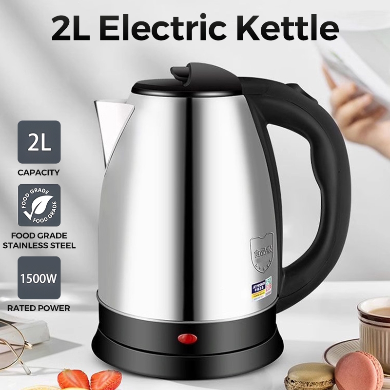 Electric Kettle Stainless Steel Jug 2L Fast Boiling Automatic Cut Off ...