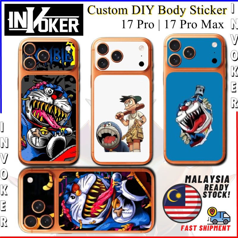 Zombie Doraemon - Custom DIY Body Sticker for iPhone 17 Pro | 17 Pro ...