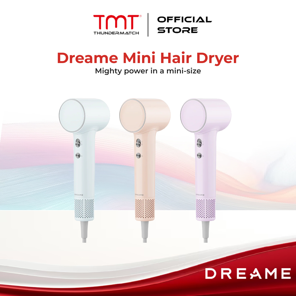 Dreame Mini Hair Dryer | 270g Lightweight | 100,000RPM | 4 Temps & 2 ...