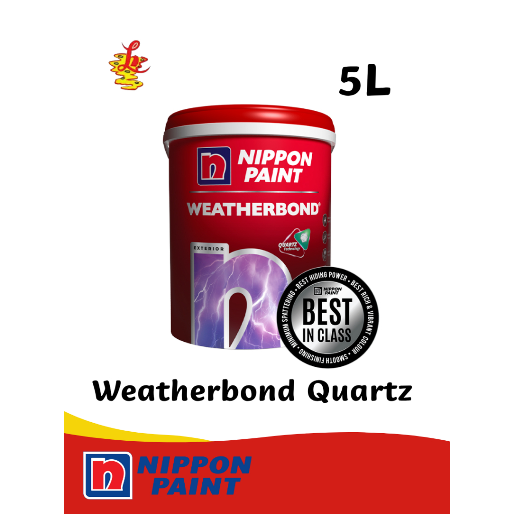 5L Nippon Weatherbond Quartz 外墙漆 Exterior Wall Paint Cat Dinding Luar ...