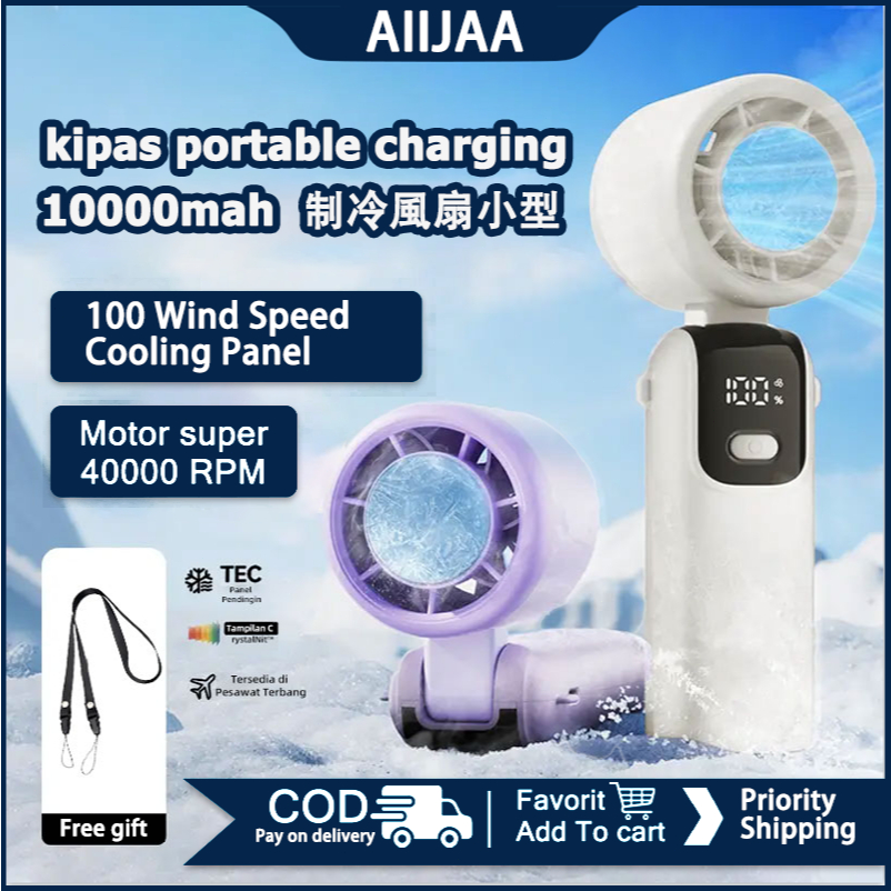 AllJAA S17 handheld fan 10000mAh fanportable mini fan portable air cond ...