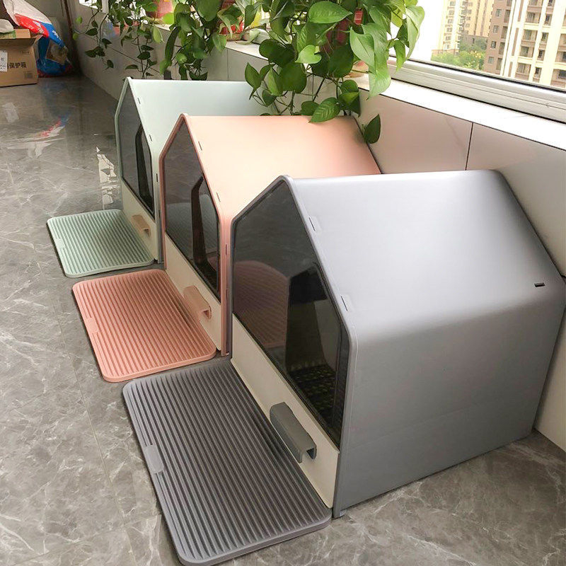 Fully Enclosed Deodorizing Anti-Splash Drawer Cat Litter Box Cat Toilet ...