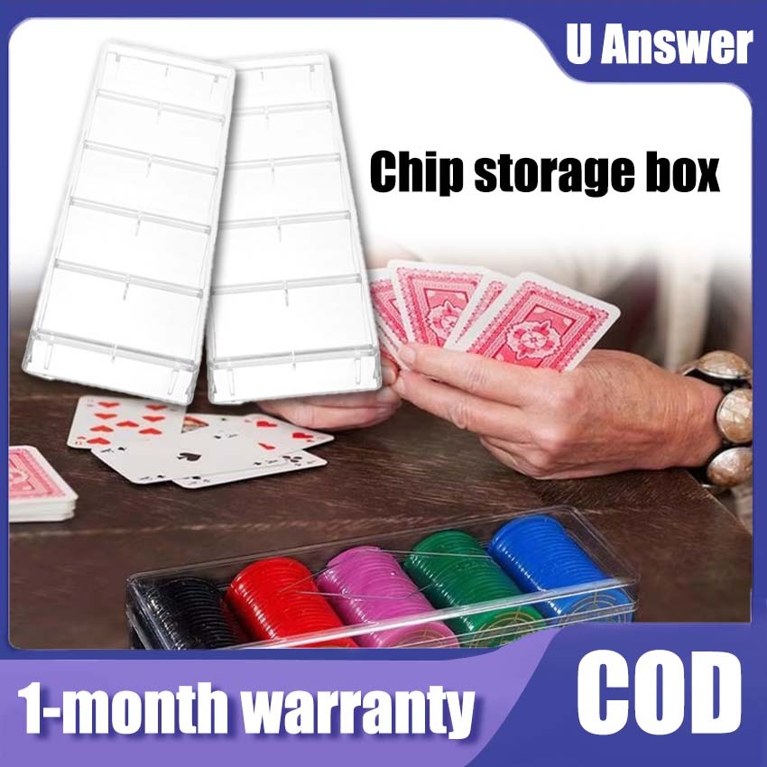 Holds 100 Chips / Transparent Poker Chips Storage Tray Case / Acrylic ...