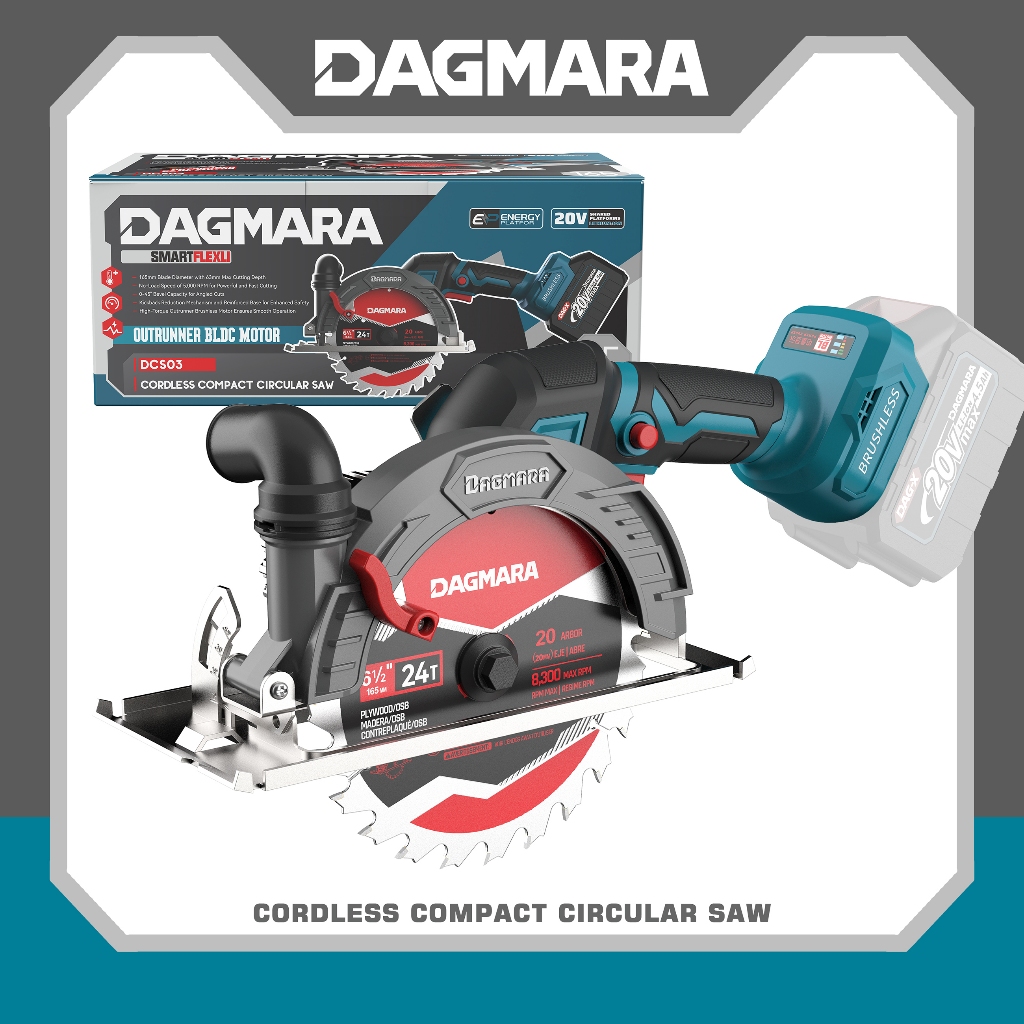 Dagmara 165mm Cordless Compact Circular Saw DCS03 20V Power Circular ...