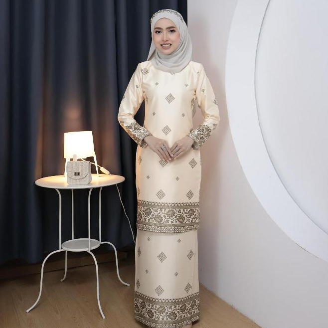 Baju Kurung Moden MAHSURI Songket Printed Spanish Satin By Fazallina ...