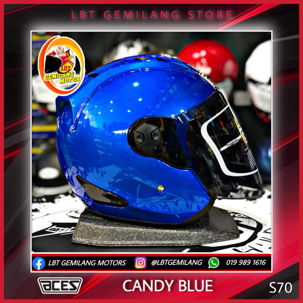 ACES Helmets R2 S70 [CANDY BLUE] | Shopee Malaysia