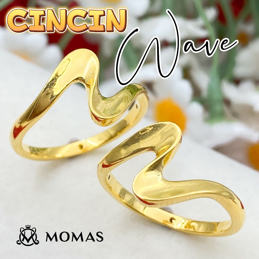MOMAS CINCIN WAVE LICIN 5D Emas 916 Original Cincin Emas 916 Bajet ...