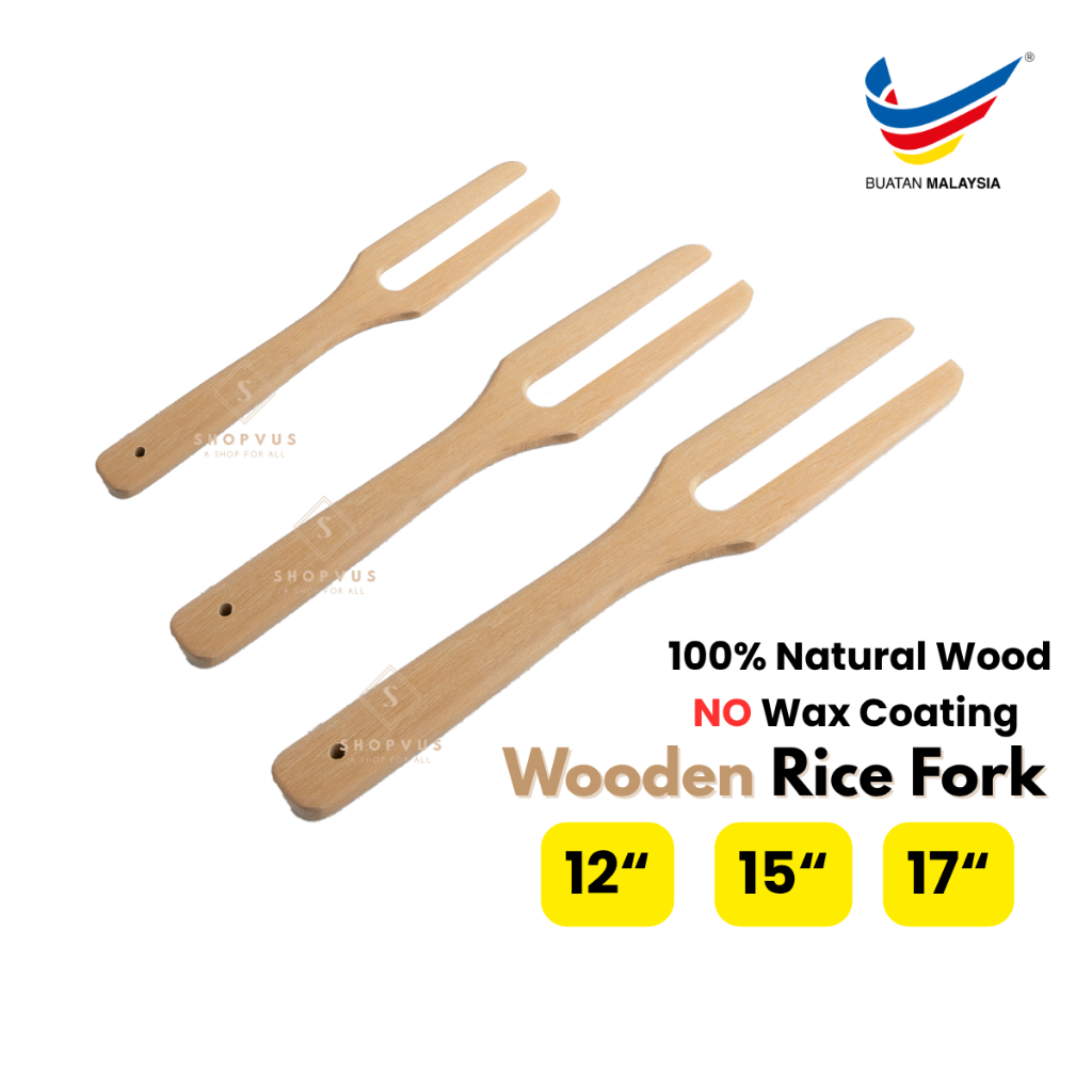 Garpu Senduk Kayu Pengacau Nasi Dodol Sudip Cabang 2 Mata Wooden Rice ...